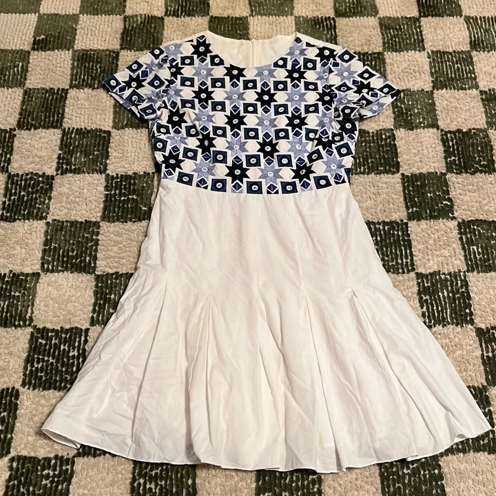Shoshanna | Dresses | Shoshanna Sample Dress White And Blue | Poshmark
